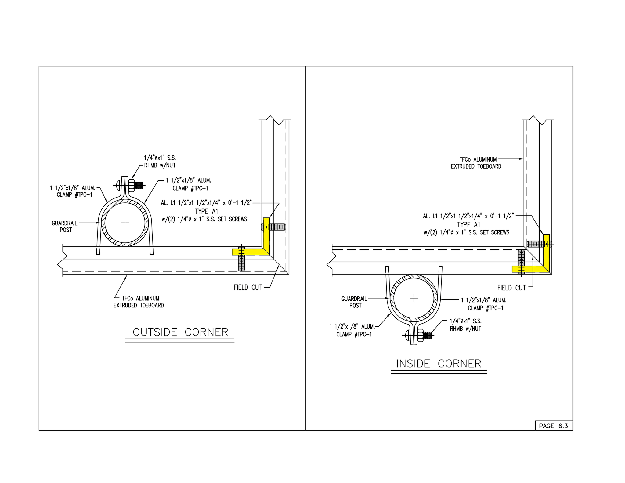 Type A1 - Toeboard Corner Splice – Thompson Fabricating LLC