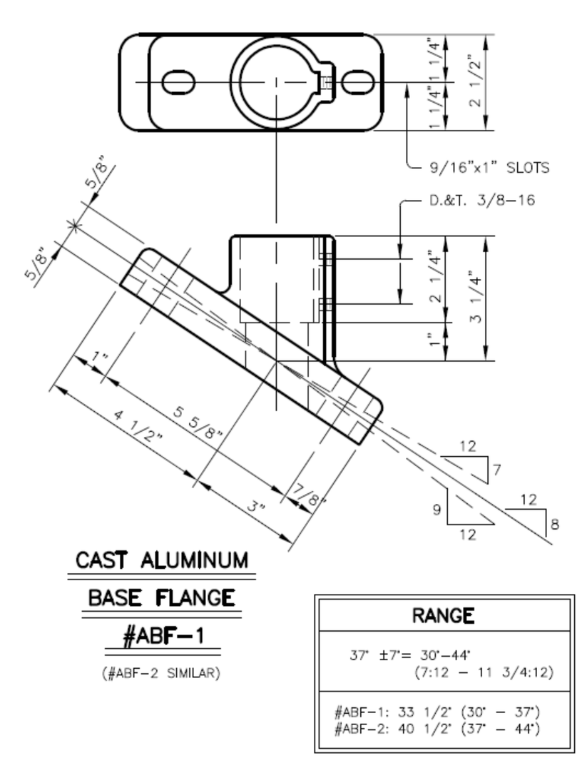 ABF-1 BASE FLANGE, BEVEL (For Slope Angle Less Than 37 Degrees ...